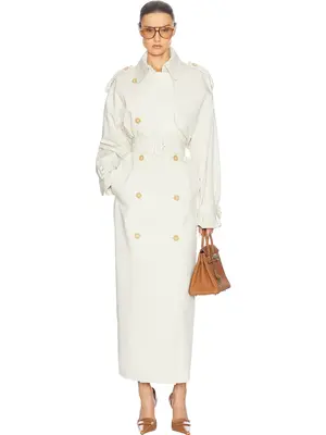 HELSA Classic Oversized Trench - Ivory