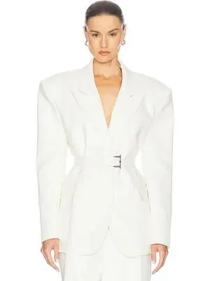 HELSA Belted Blazer - Cream
