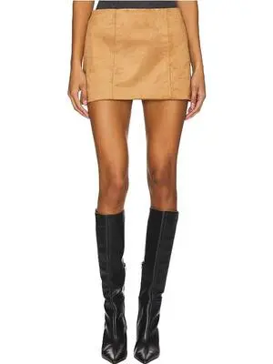Tularosa Ginny Faux Suede Mini Skirt - Tan