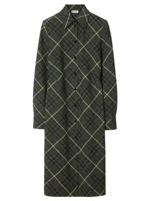 Burberry Burberry Check-Print Shirt Dress Grey