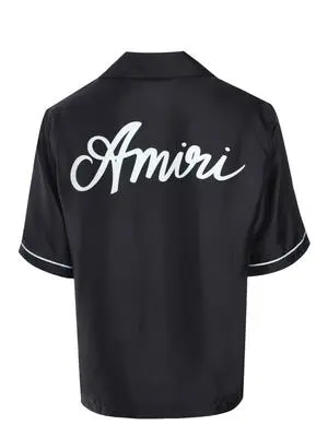 Amiri Logo-print Silk Shirt - Black
