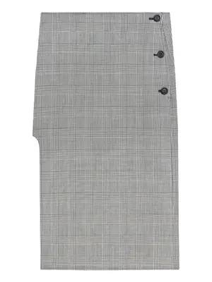 COURREGES Courrèges Oblique Prince Of Wales Midi Skirt Grey