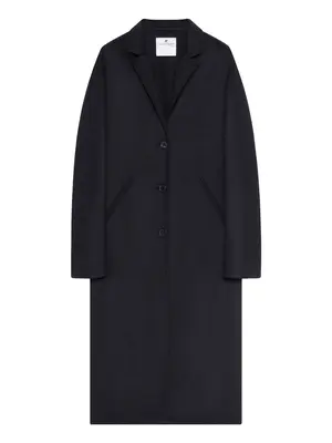 COURREGES Double-face Wool Cocoon Coat - Black