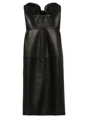 NENSI DOJAKA Leather Midi Dress - Black