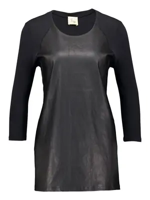 PAULA Leather Long-sleeve T-shirt - Black