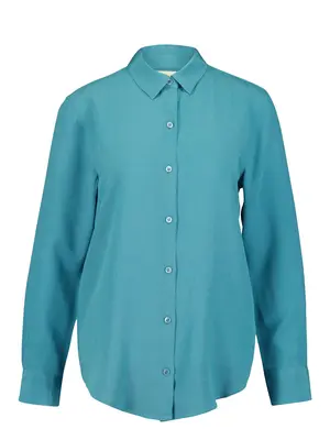 PAULA Silk Crepe Shirt - Blue