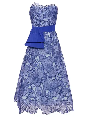 Marchesa Iris Midi Dress - Blue