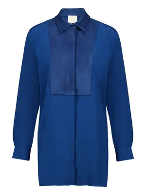 PAULA Silk Crepe Shirt - Blue
