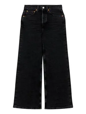 RE/DONE Wide-leg Cropped Jeans - Black