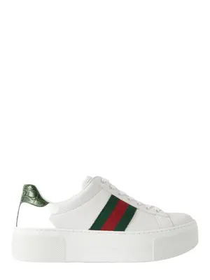 Gucci Gucci Ace Leather Platform Sneakers White-56