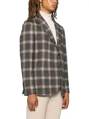 CIRCOLO 1901 Plaid-check Blazer - Brown