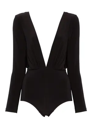 Alchemy Fashions X Lia Aram V-neck Bodysuit - Black