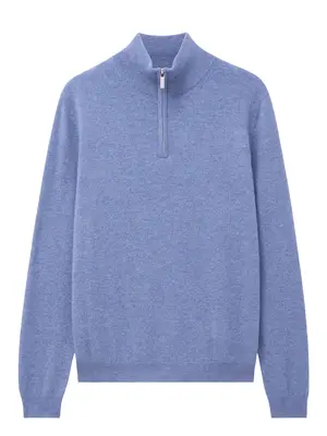 Pringle Of Scotland Zip Cashmere Jumper - Blue