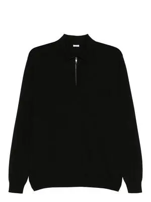 Malo Virgin Wool Polo Shirt - Black