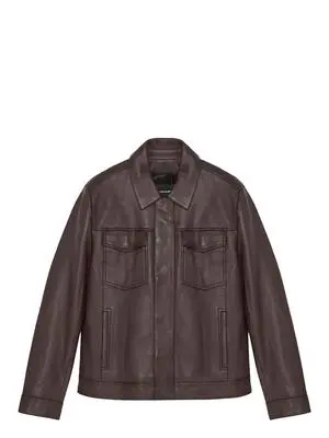 YVES SALOMON Denim-style Leather Jacket
