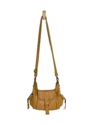 Free People Free People We The Free Baby Leigh Leather Crossbody Bag Bronze