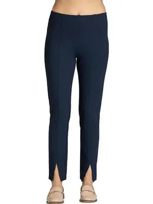 APNY Split Hem Pull-on Crop Slim Pants - Navy