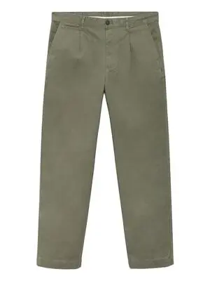 Mango Regular Fit Pleated Stretch Cotton Dress Pants - Pastel Green