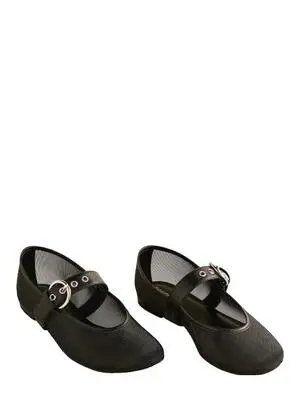 REFORMATION Bethany Ballet Flat - Black Mesh