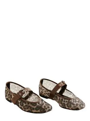 REFORMATION Reformation Bethany Ballet Flat Leopard Mesh