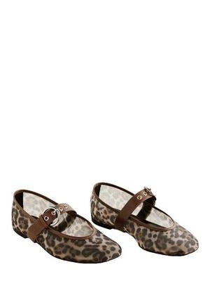 REFORMATION Bethany Ballet Flat - Leopard Mesh