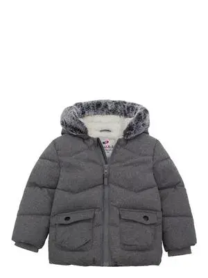 ROKKA&ROLLA Fleece Lined Puffer Coat - Winter Grey