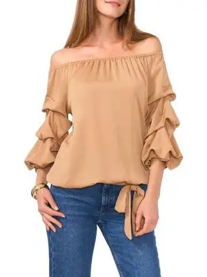 Vince Camuto Off-the-shoulder Blouse - Camel