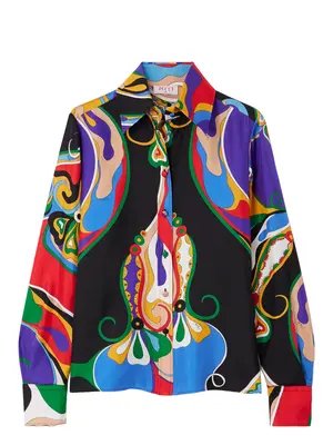 Emilio Pucci Printed Silk-twill Shirt - Multi