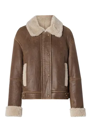 YVES SALOMON Shearling Jacket - Brown