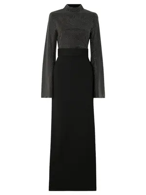 Solace London The Lolo Crystal-embellished Gown - Black