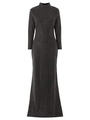 Solace London Vivienne Crystal-embellished Gown - Black