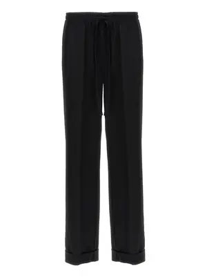 Dolce & Gabbana Contrast Piping Pants - Black