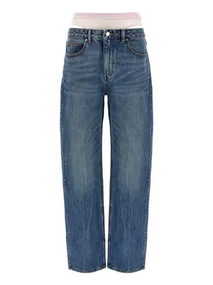 DENIM X ALEXANDER WANG Slit Hem Jeans - Light Blue