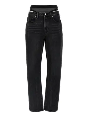 DENIM X ALEXANDER WANG Slit Hem Jeans - Black