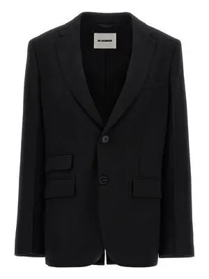 JIL SANDER Tailored Single Breasted Blazer - Black