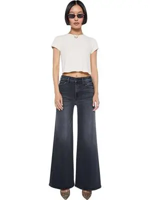 MOTHER Petites The Lil Hustler Roller Sneak Jeans - Black