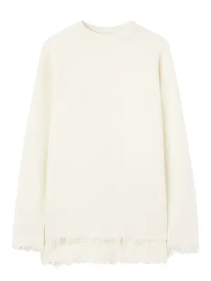 JIL SANDER Jil Sander Frayed-Edge Fine-Knit Jumper