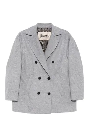 Herno Virgin Wool Pea Coat - Grey