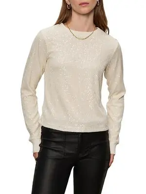 Sanctuary Sequin Embellished Top - Chalk