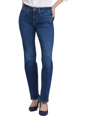 NYDJ Petites Marilyn High Rise Straight Jeans - Jordan