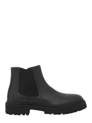 POLLINI M. Leather Ankle Boots - Black