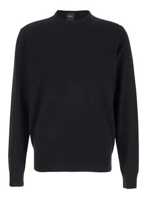 PLAIN Crewneck Sweater In Merino Wool And Silk Blend - Black