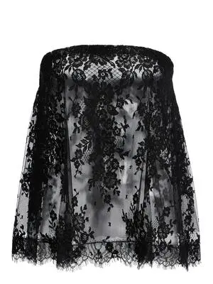 RODARTE Semi-sheer Lace Top - Black