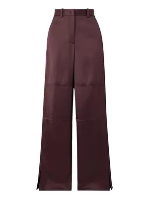 JIL SANDER Satin-twill Straight-leg Pants - Purple