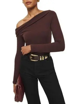 REFORMATION Elio Knit Top - Mahogany