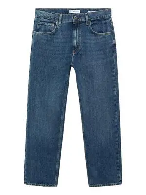 Mango Straight Leg Jeans - Dark Blue