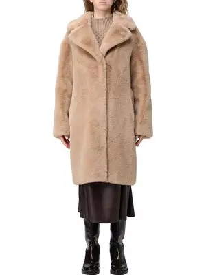 STAND STUDIO Fur Coat Beige