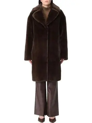STAND STUDIO Fur Coat Brown