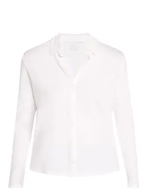 Majestic Filatures Majestic Filatures Soft Touch Button-Front Shirt Blanc