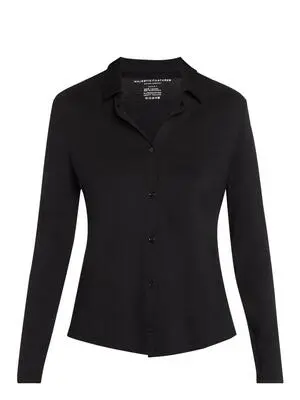 Majestic Filatures Soft Touch Button-front Shirt - Chocolate